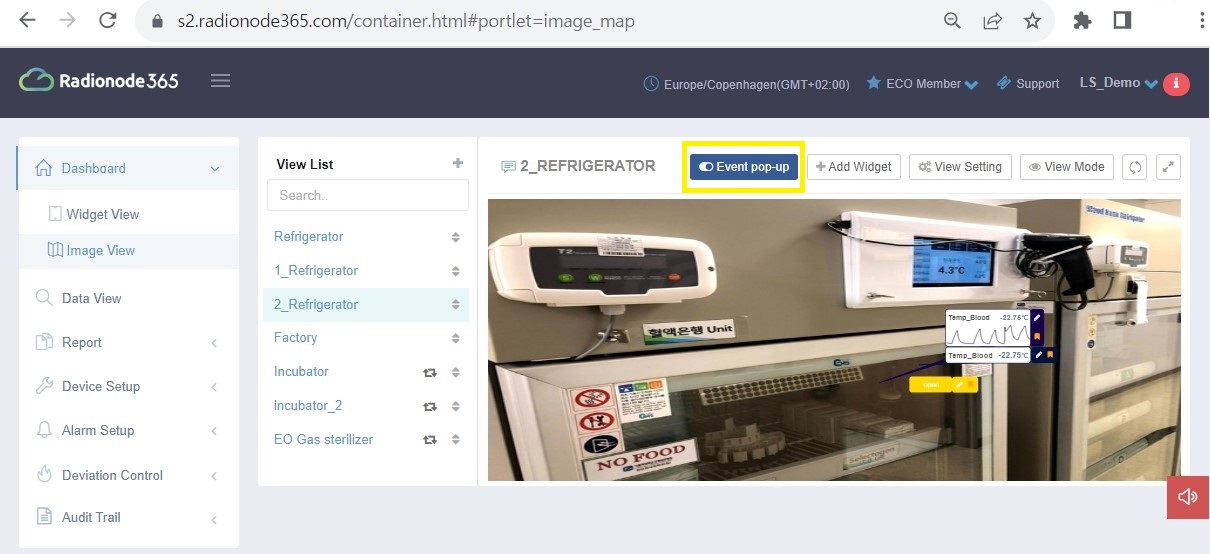Dashboard–ImageView Event Pop-up Function – RADIONODE HELP DESK